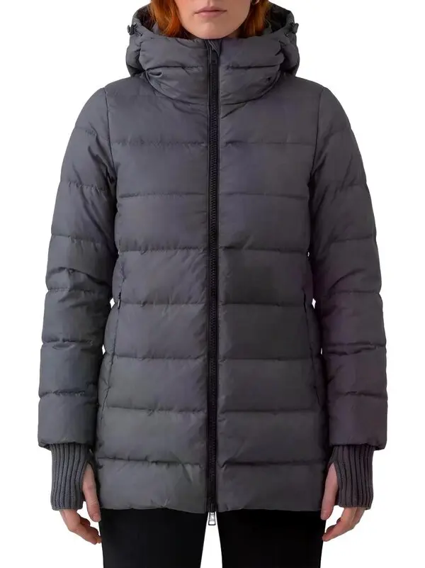Herno Quilted Puffer Jacket With Drawstring Hood - Grey
