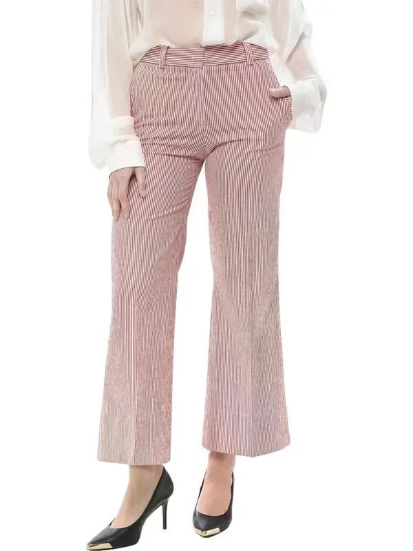 QL2 QUELLEDUE Striped Chino Trousers - Red