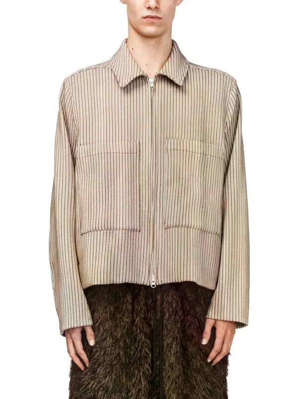 SONG FOR THE MUTE Patch-pocket Cropped Jacket - Neutrals
