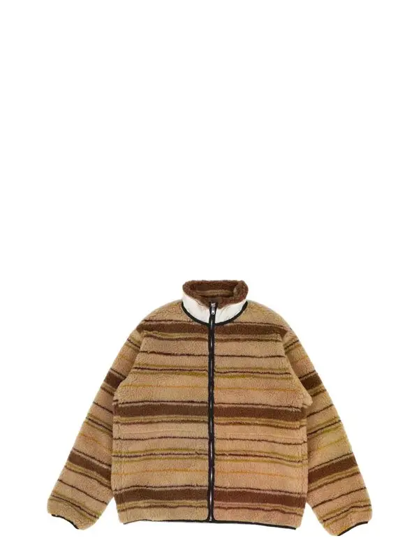 RANRA River Striped Fleece Jacket - Brown