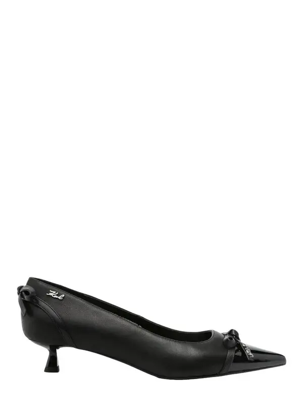 Karl Lagerfeld Pasha Bow Detail Pointed Toe Pumps - Black