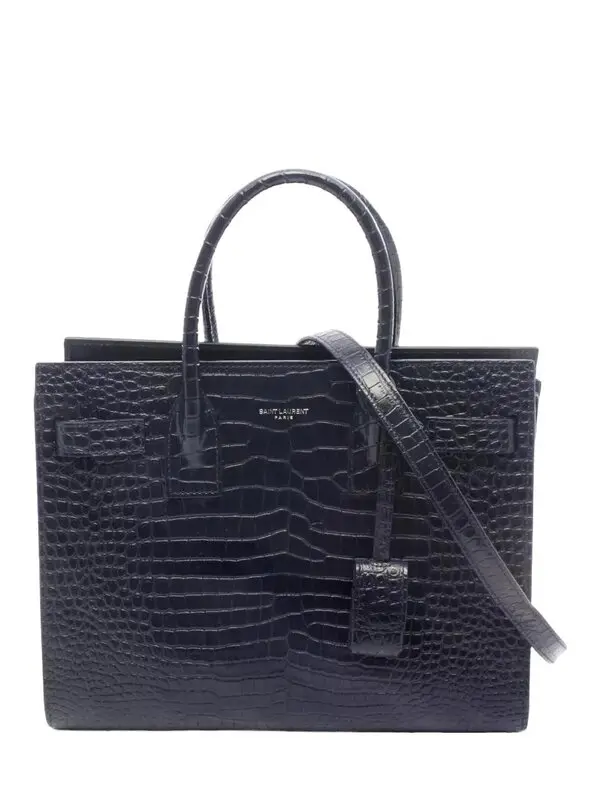 Saint Laurent Sac De Jour Crocodile-embossed Handbag - Blue