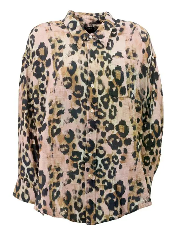 R13 Leopard-print Chest-pocket Shirt - Neutrals