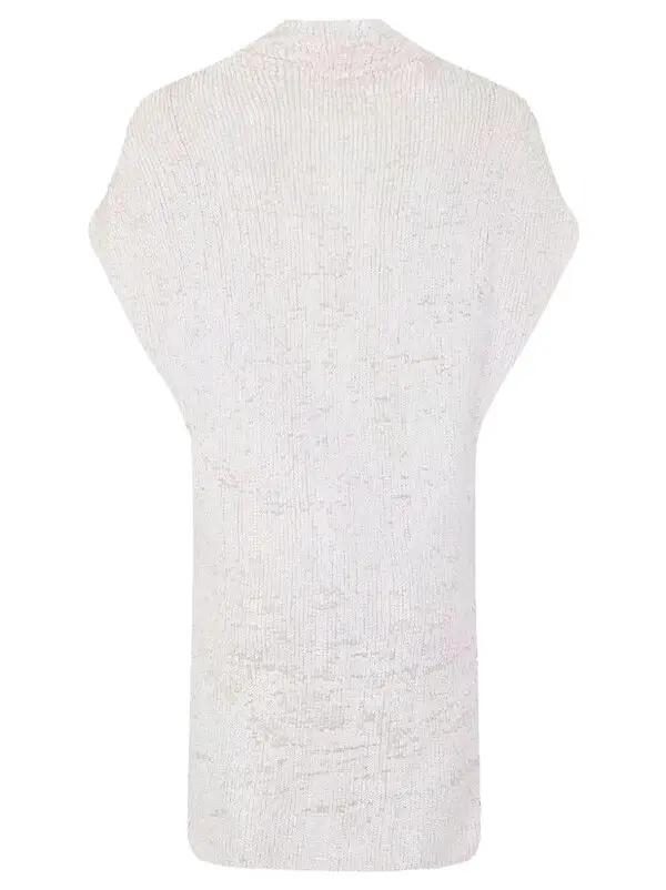 P.a.r.o.s.h Embellished High Neck Sleeveless Dress - Neutrals
