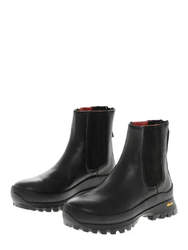 Woolrich Leather Lug Sole Ankle Boots - Black