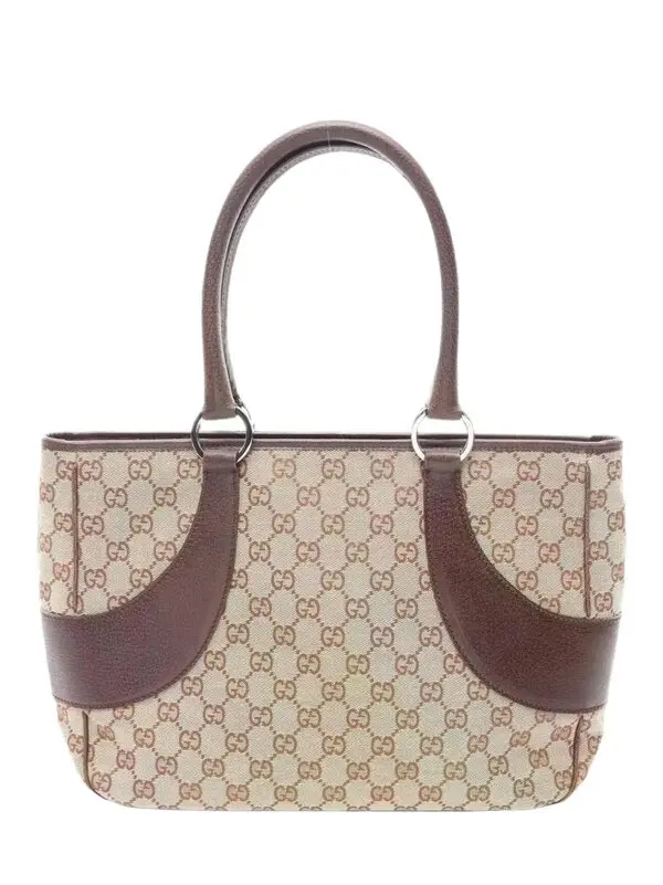 Gucci Gg Canvas Leather Handbag - Neutrals