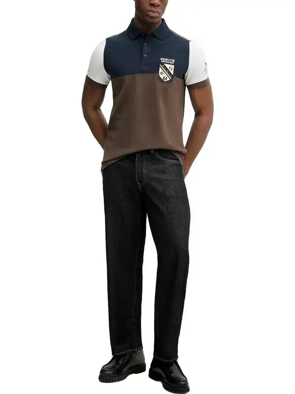 AERONAUTICA MILITARE Frecce Tricolori Colour-block Polo Shirt - Blue