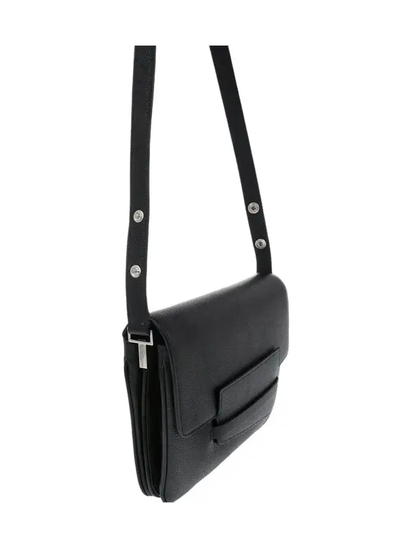 Il Bisonte Hammered-texture Leather Shoulder Bag - Black