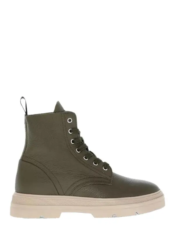 Woolrich Hammered Leather Lace-up Ankle Boots - Green