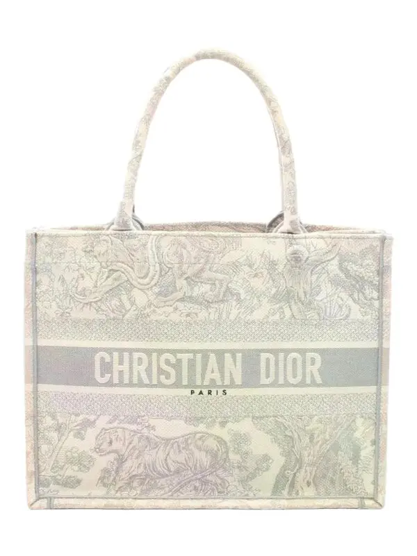 Dior 2000s Medium Book Tote Toile De Jouy Tote Bag - Neutrals