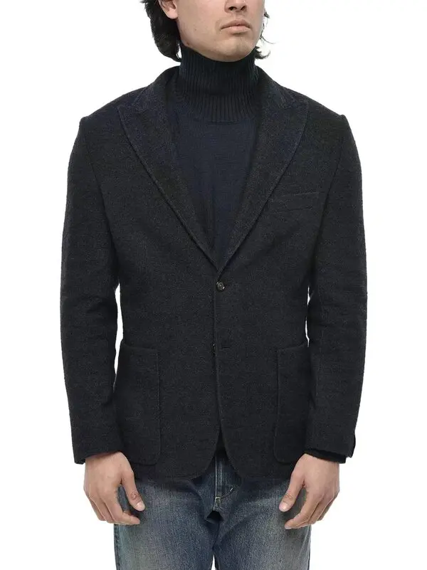 PAOLO PECORA Single-breasted Notched-lapel Blazer - Blue