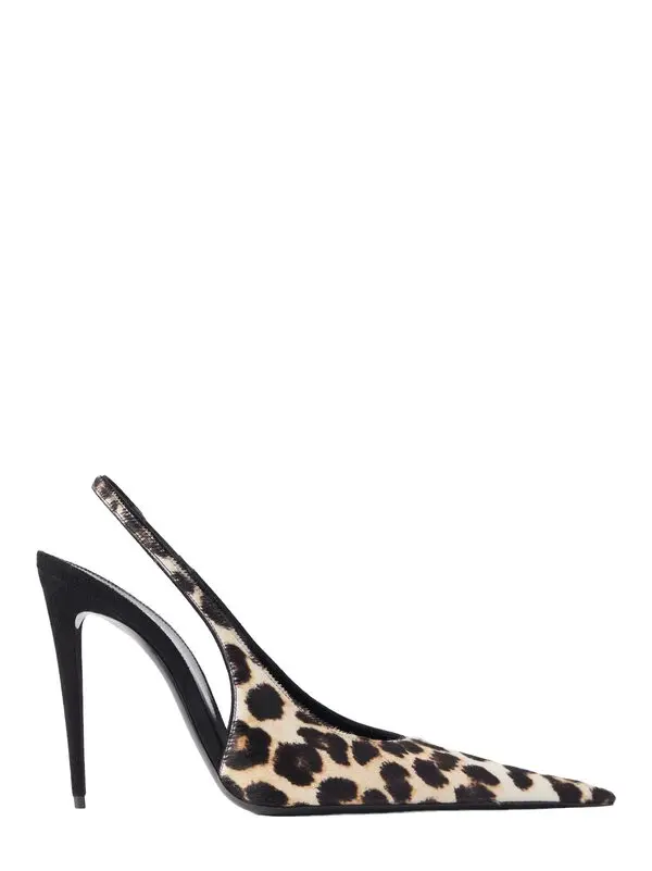 Saint Laurent Guermantes 110 Pony Hair Slingback Pumps - Multi