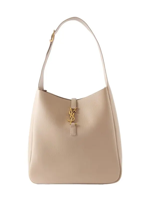 Saint Laurent Le 5 À 7 Leather Shoulder Bag - Gray
