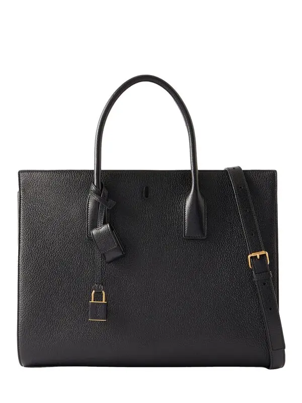 Saint Laurent Sac De Jour Large Textured Leather Shoulder Bag - Black