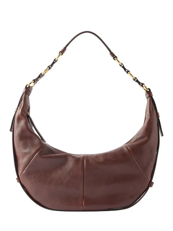 Saint Laurent Saharienne Leather Shoulder Bag - Brown