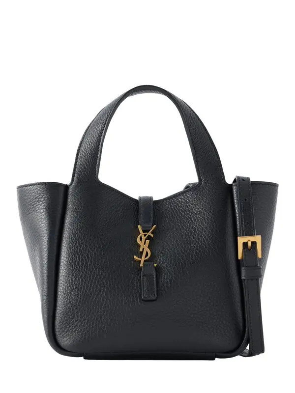 Saint Laurent Le 5 À 7 Bea Leather Shoulder Bag - Black