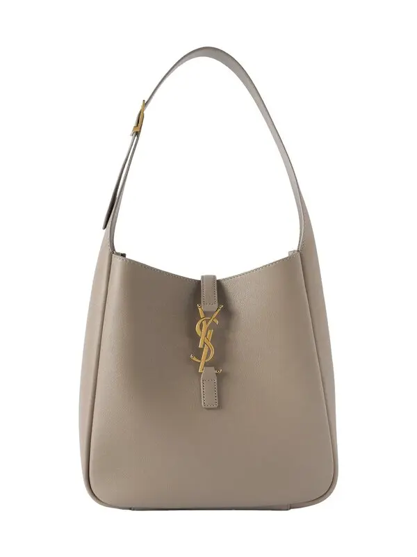 Saint Laurent Le 5 À 7 Leather Shoulder Bag - Gray