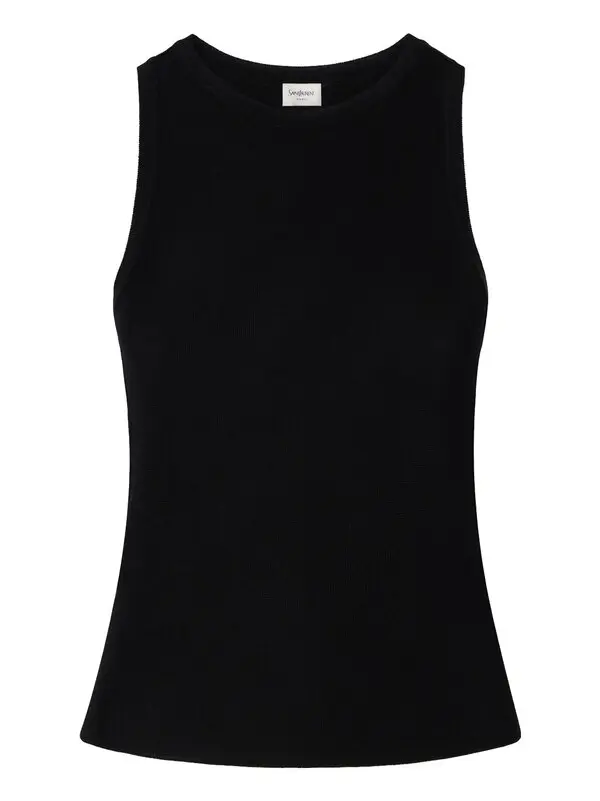 Saint Laurent Ribbed-knit Tank Top - Black