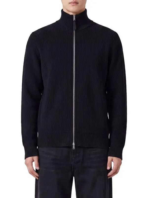 MAISON MARGIELA Ribbed Zip-up Jumper - Black