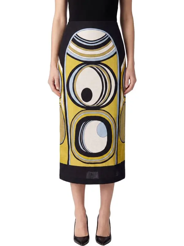 La DoubleJ Printed Midi Skirt - Multicolor