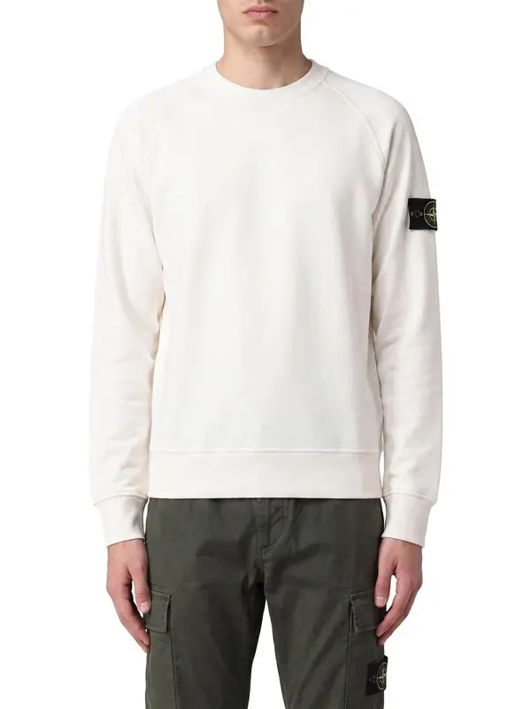 Stone Island Crewneck Sweatshirt With Logo Detail - White