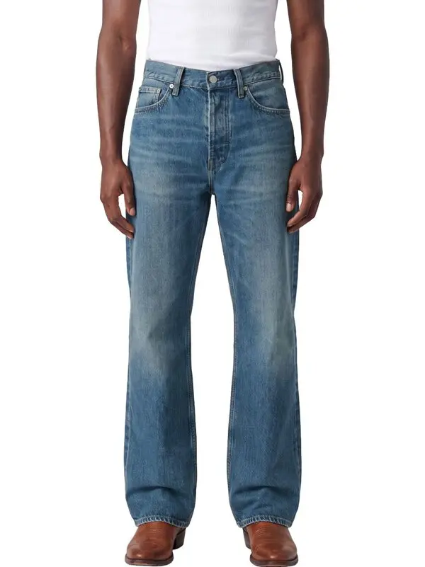 SUNFLOWER Mid-rise Flared Cotton Denim Jeans - Blue