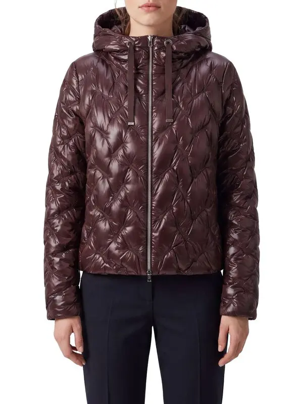 Herno Quilted Zip-up Jacket With Hood - Brown