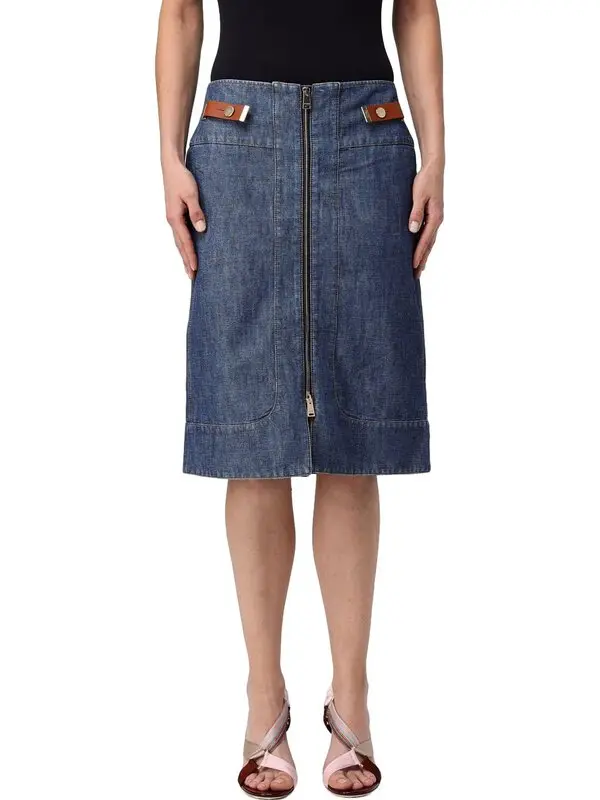 Fendi Skirt With Zip Front - Denim