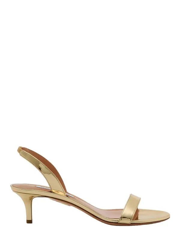 AQUAZZURA Aquazzurra So Nude Metallic Leather Sandals - Gold