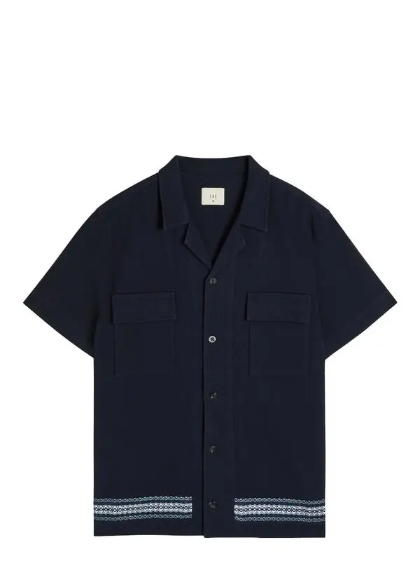 CHE Vireo Piqué Cotton Shirt - Navy