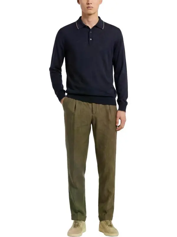 Kiton Long-sleeve Polo Shirt - Blue