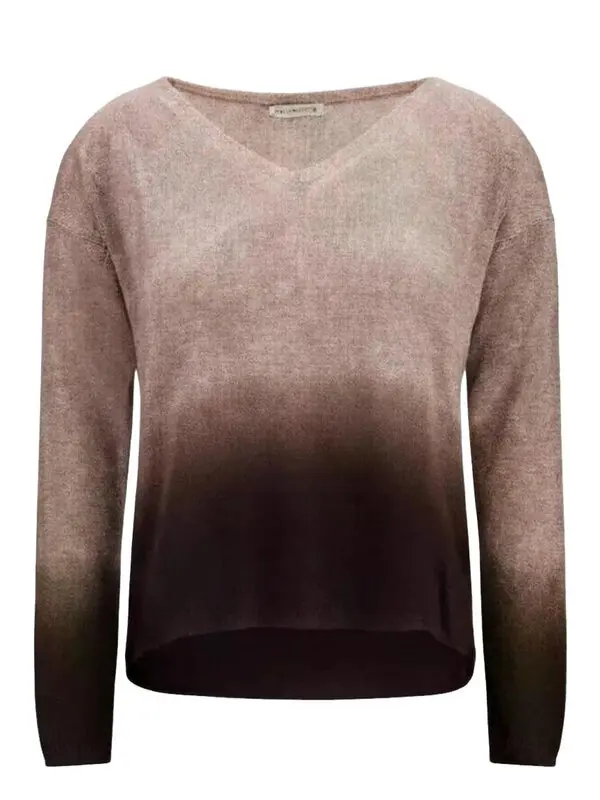 MIRROR IN THE SKY Cashmere Gradient-dyed V-neck Sweater - Neutrals