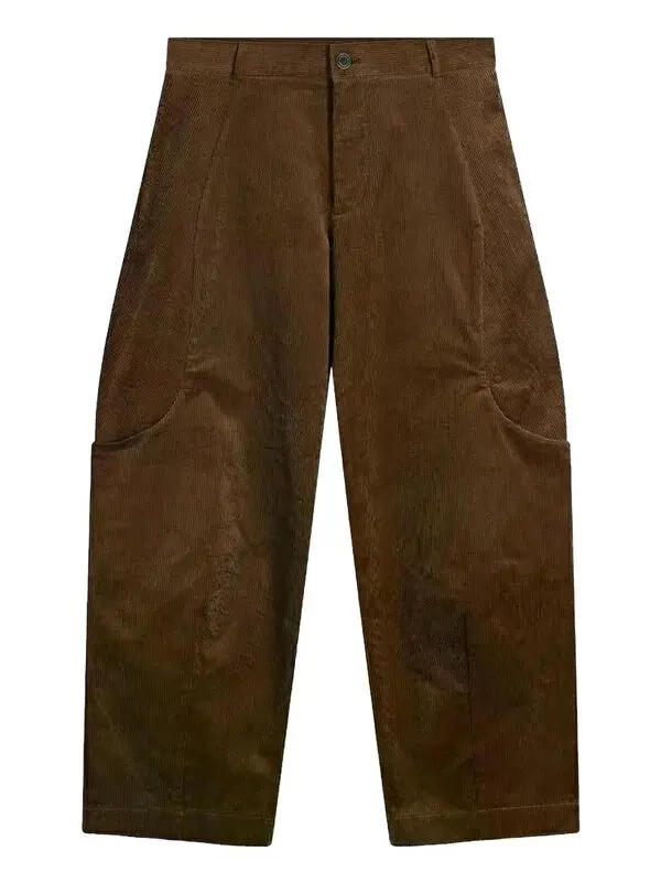 SAGE NATION Wide Leg Corduroy Trousers - Brown