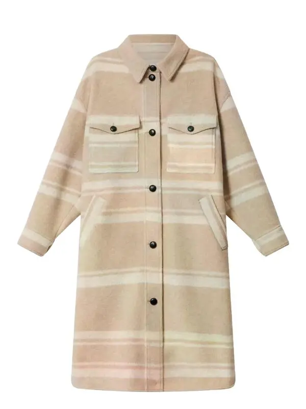 MARANT ETOILE Djila Striped Coat - Neutrals