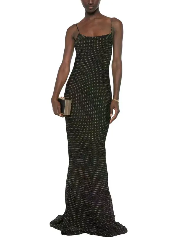 Andamane Ninfea Polka-dot Maxi Dress - Black