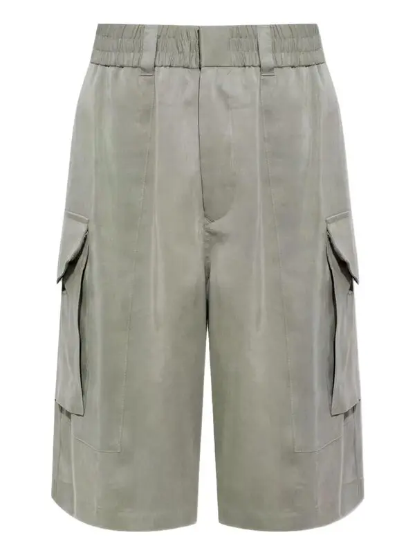 Giorgio Armani Pleated Cargo Shorts - Grey