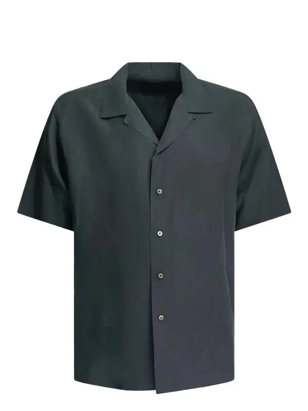 A.PRESSE Short-sleeve Camp-collar Shirt - Blue