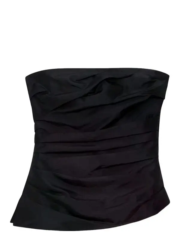 Simkhai Emerson Ruched Bustier Top - Black