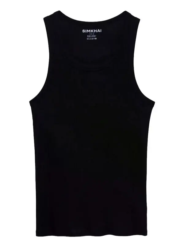 Simkhai Ribbed Scoop-neck Tank Top - Black
