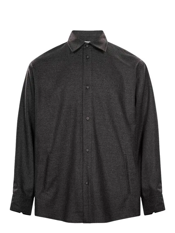 DARKPARK Micro-check Button-up Shirt - Grey