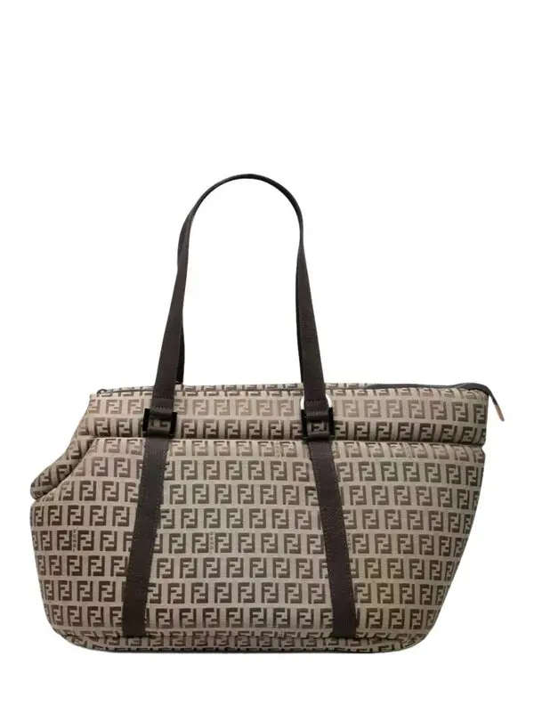 Fendi Zucchino Padded Canvas Pet Carrier Travel Bag - Neutrals