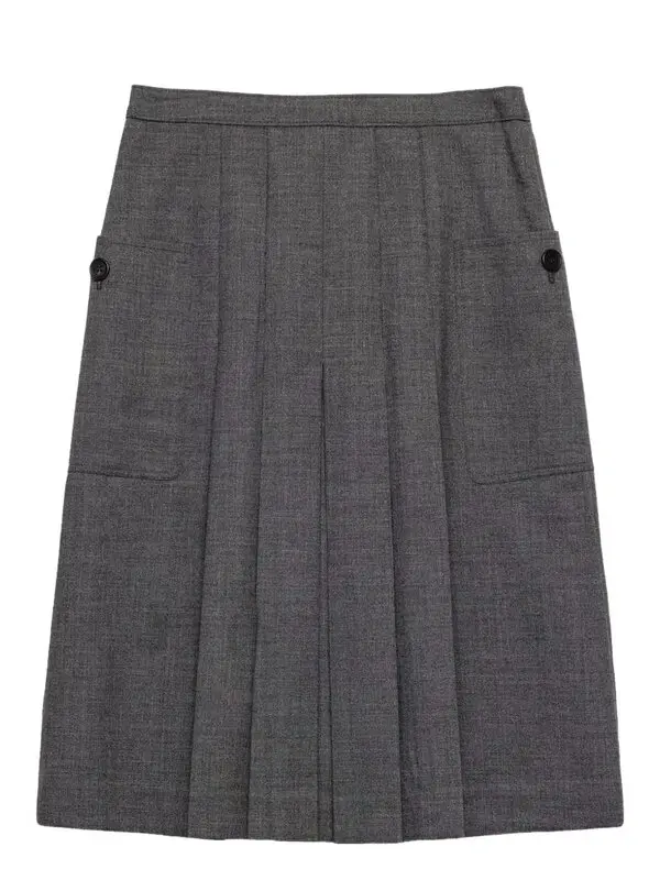 Prada Rush Stitch Pleated Skirt - Grey