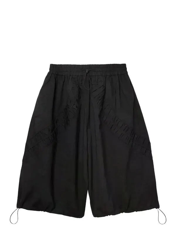 SAGE NATION Fossil Ruched Panel Shorts - Black