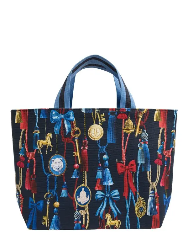 Harrods Small Tassel Tote Bag - Navy