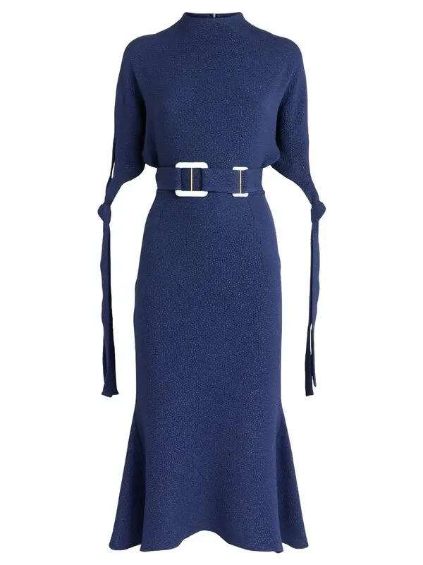 EDELINE LEE Belted Midi Dress - Navy