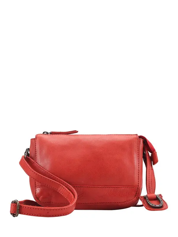 LLOYD BAKER Flora Washed Leather Crossbody Bag - Red