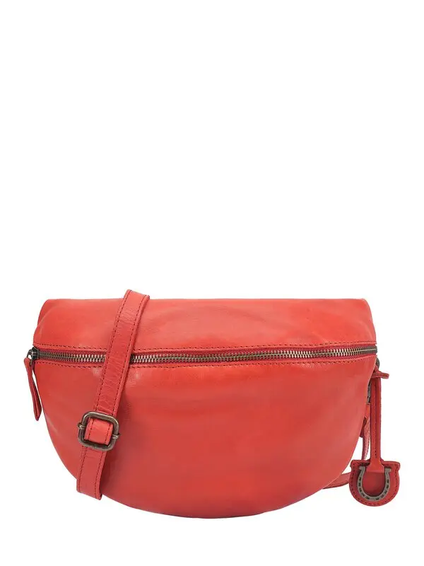 LLOYD BAKER Birch Washed Leather Crossbody Sling Bag - Red