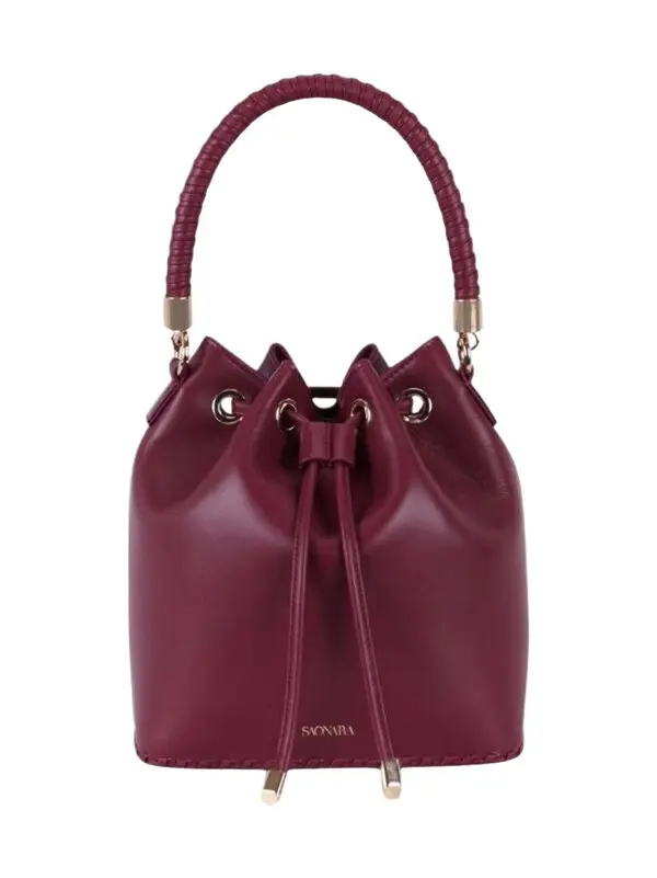 SAONARA BRAND Saonara Bucket Bag With Twisted Top Handle - Red