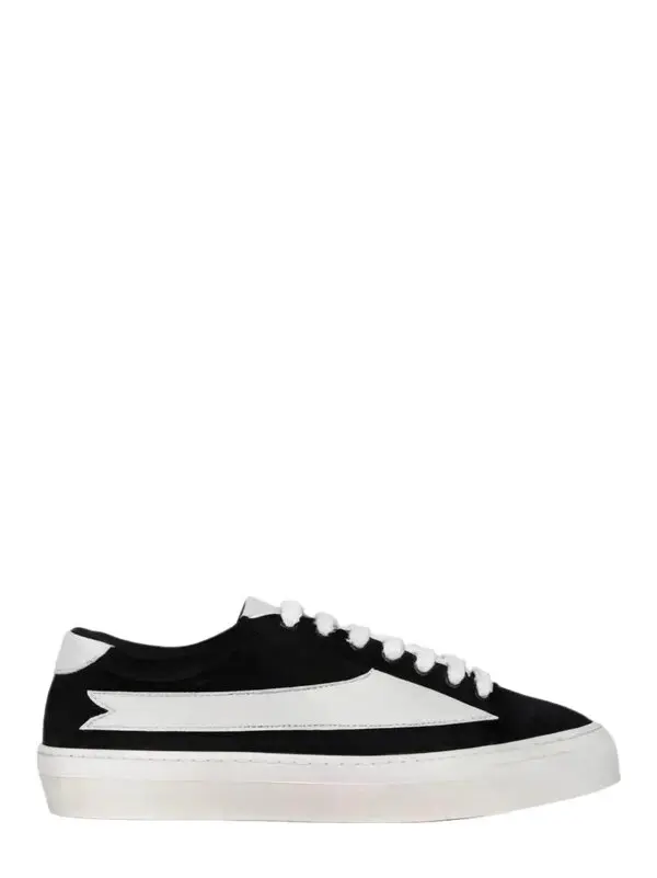 ROUGH. Rough Contrast-panel Lace-up Low-top Sneakers - Black
