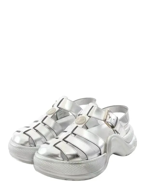 LOUIS VUITTON 2022 Arclight Line Metallic Sandals - Silver